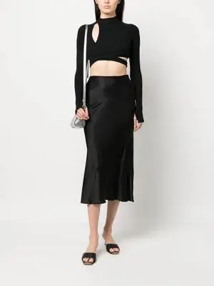 MANURI Patricia Silk Skirt - Black
