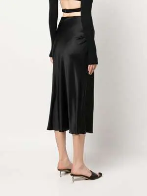 MANURI Patricia Silk Skirt - Black