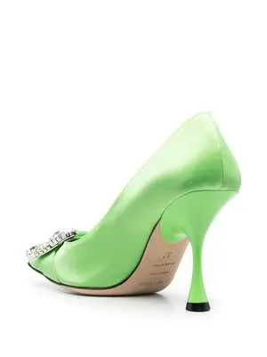 SERGIO ROSSI Crystal-embellishment Square-toe 95mm Pumps