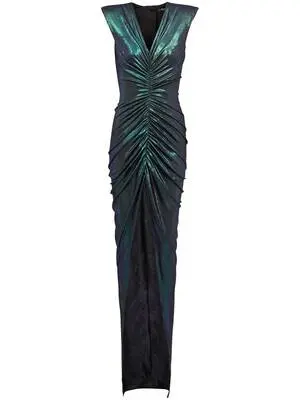 Balmain Glittered Ruched Dress