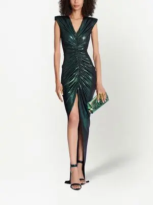 Balmain Glittered Ruched Dress