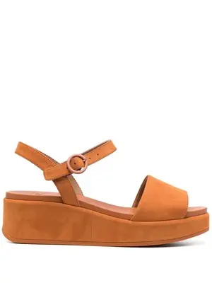 Camper Misia Suede Wedge Sandals - Brown