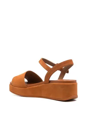 Camper Misia Suede Wedge Sandals - Brown