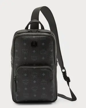 Mcm Men's Aren Visetos Sling Backpack - Black