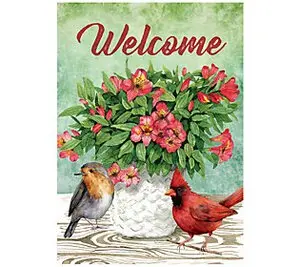 NORTHLIGHT Welcome Cardinal Bird & Spring Flag 8' X 40