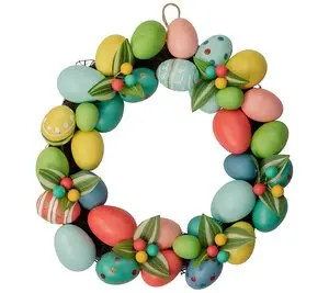 NORTHLIGHT Colorful Easter Egg Wreath 14 - One-color