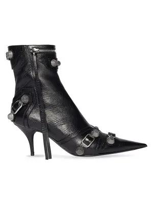 Balenciaga Women's Cagole 70mm Bootie - Black Aged Nikel  Black Aged Nikel