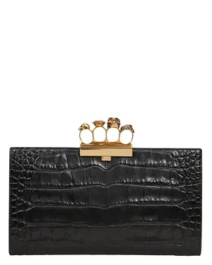 Alexander McQueen Skull Ring Clutch - Black