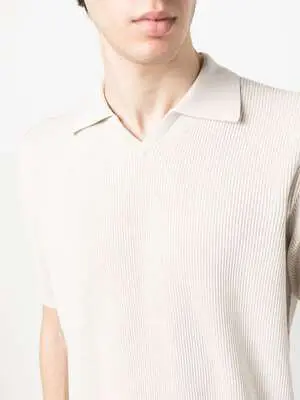 Brunello Cucinelli Ribbed Knit Polo Shirt