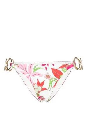 Cult Gaia Floral-print Bikini Bottom - White