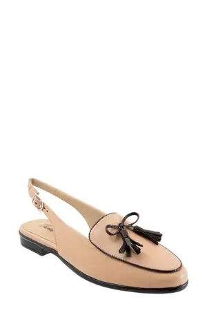 Trotters Lillie Slingback Loafer - Beige/dark Brown
