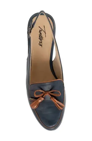 Trotters Lillie Slingback Loafer - Navy/tan