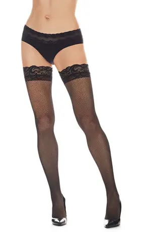 MEMOI Bow Backseam Fishnet Stockings