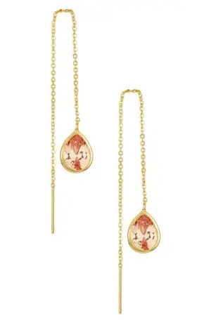 Ettika Cubic Zirconia Drop Earrings - Tan