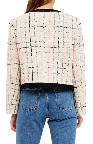 English Factory Plaid Bouclé Jacket