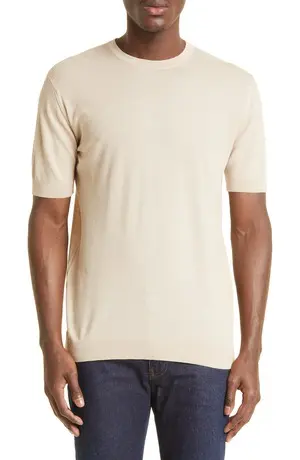 John Smedley Park Cotton Piqué T-shirt Almond