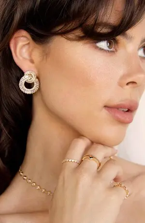 Ettika Rotating Circle Stud Earrings