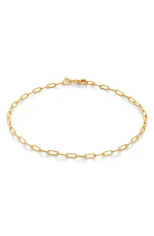 Monica Vinader Mini Paper Clip Chain Bracelet - 18ct Gold Vermeil On Sterling