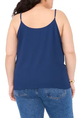 1.State Sheer Inset Camisole - Tidal Navy