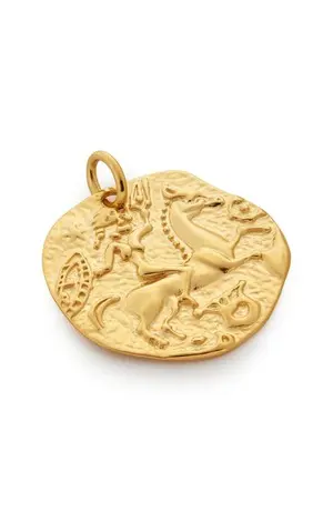 Monica Vinader Goddess Coin Pendant Charm - 18ct Gold Vermeil/ss