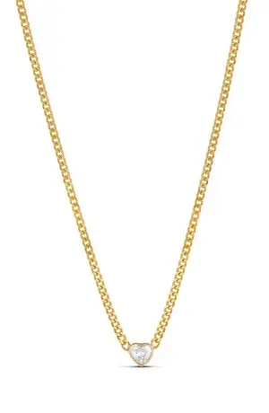 SHYMI Bezel Pendant Necklace - Gold/white/heart