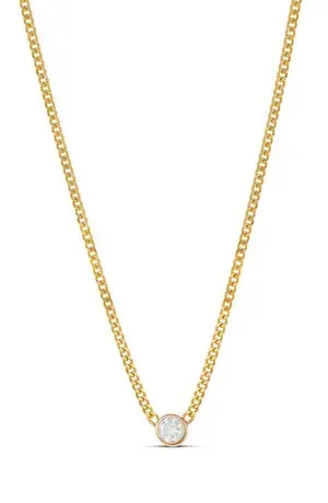 SHYMI Bezel Pendant Necklace - Gold/white/round Cut