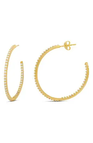 SHYMI Cubic Zirconia Pavé Hoop Earrings - Gold/ White