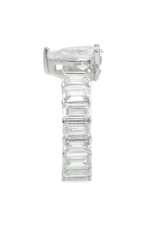 SHYMI Pear & Emerald Cut Cubic Zirconia Eternity Ring - Silver/white
