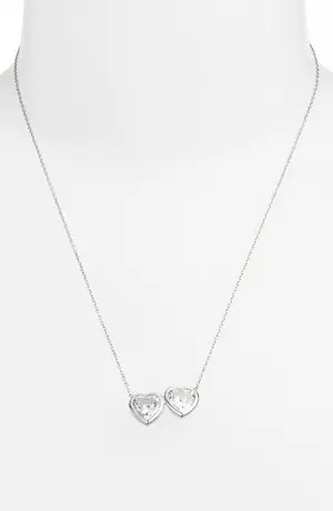 SHYMI Fancy Two-stone Pendant Necklace - Silver/white