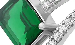 SHYMI Cubic Zirconia Bypass Statement Ring - Silver/ Green