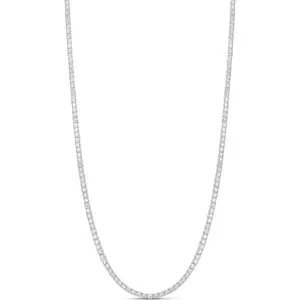 SHYMI Classic Tennis Necklace - Silver/white