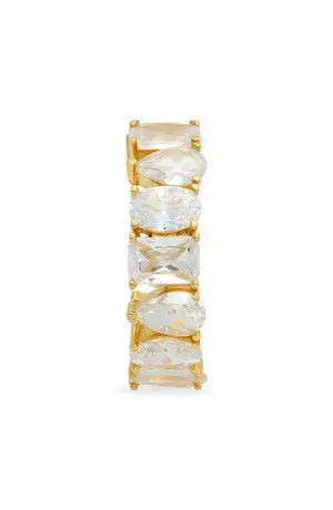 SHYMI Cubic Zirconia Eternity Ring - Gold/ White