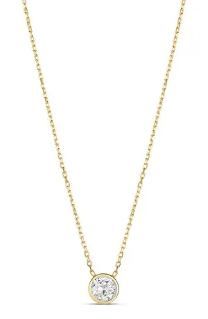 SHYMI Mini Heart Bezel Pendant Necklace - Gold/ White/round Cut