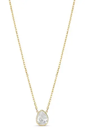 SHYMI Mini Heart Bezel Pendant Necklace - Gold/white/pear Cut