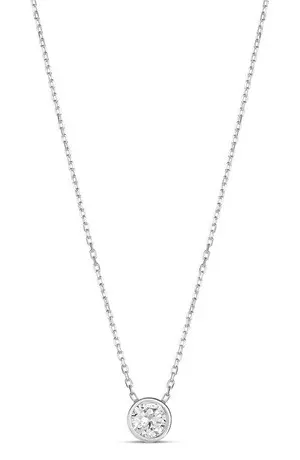 SHYMI Mini Heart Bezel Pendant Necklace - Silver/ White/round Cut