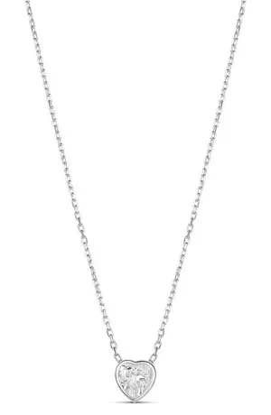 SHYMI Mini Heart Bezel Pendant Necklace - Silver/white/heart