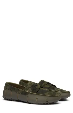 Swims Luxe Lace-Up Driving Loafer Hickory