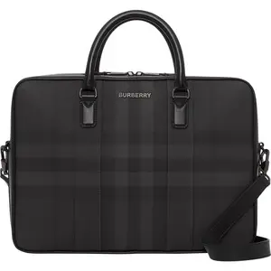 Burberry Check Ainsworth Briefcase - Dark Charcoal