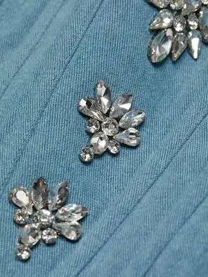 BRONX AND BRONCO Maraya Denim Diamond Mini Dress