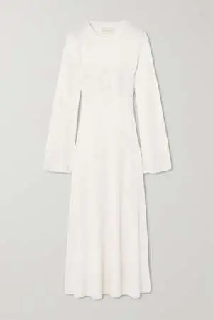 Loulou De Saison Daroca Appliquéd Wool And Cashmere-blend Maxi Dress