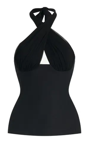 TAE PARK Exclusive Silk Halter Top