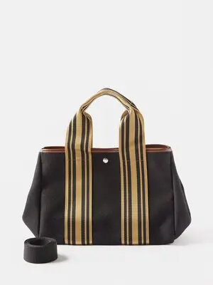 Rue De Verneuil Rue De Verneuil - Traversée Medium Flannel Tote Bag - Womens - Black Multi - Black Multi