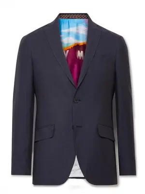 Etro Slub Linen Suit Jacket
