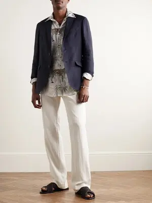 Etro Slub Linen Suit Jacket