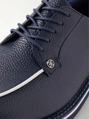 G/fore Gallivanter Apron-toe Pebble-grain Leather Golf Shoes
