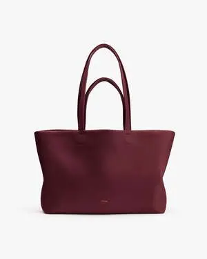 Cuyana Leather Tote Bag - Cherry
