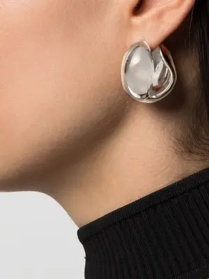 Coperni Chunky Huggie Hoop Earrings - Silver