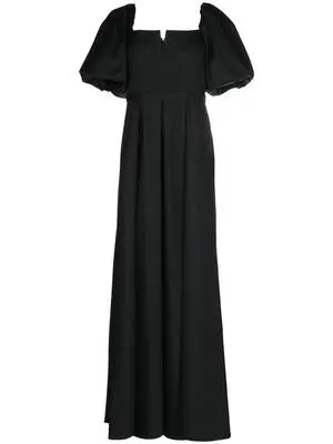 Alberta Ferretti Pleat-detail Gown - Black