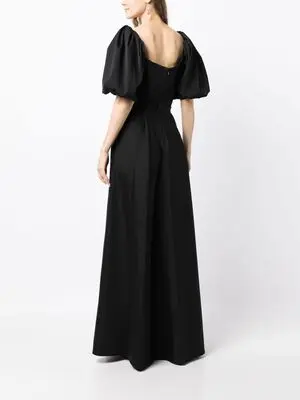 Alberta Ferretti Pleat-detail Gown - Black