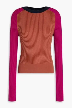 Rag & Bone Navaya Ribbed Cotton And Cashmereblend Sweater - Brick